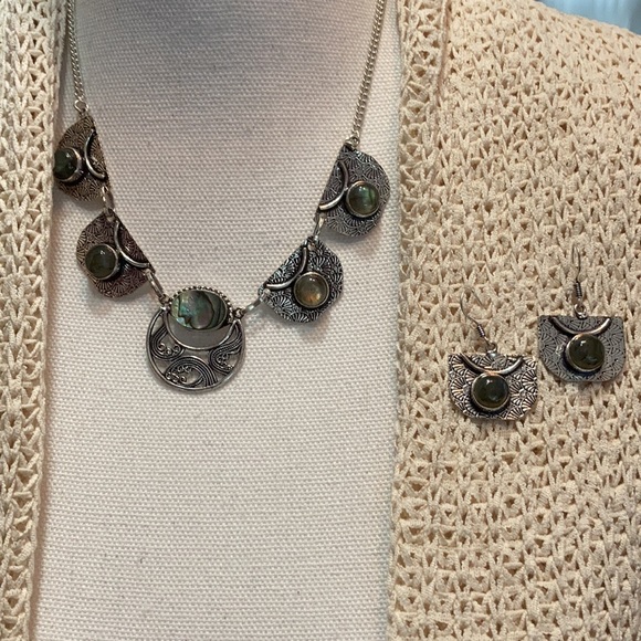Jewelry | New Abalone Shell Labradorite 925 Silver Set | Poshmark